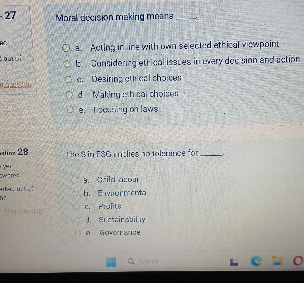 Moral decision-making means ____. a. Acting | StudyX