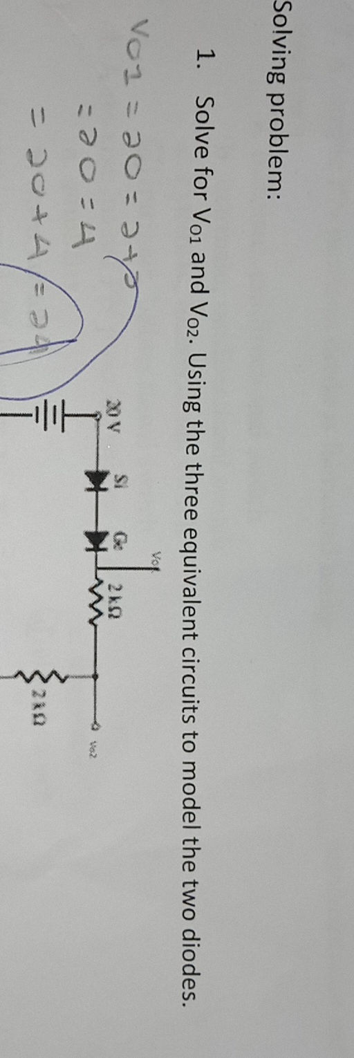 1. Solve for V01 and Vo2. Using the three | StudyX