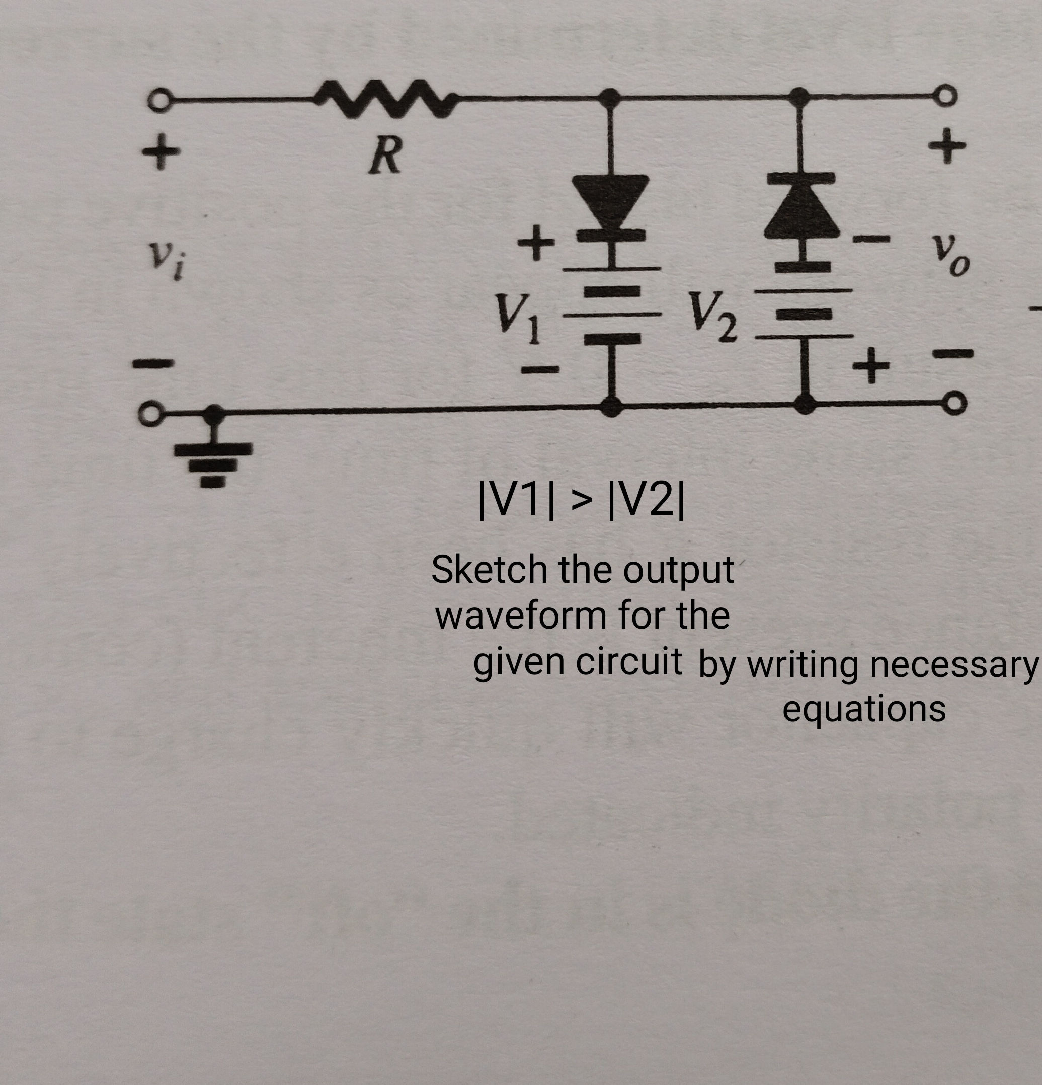 Sketch the output waveform for the given | StudyX