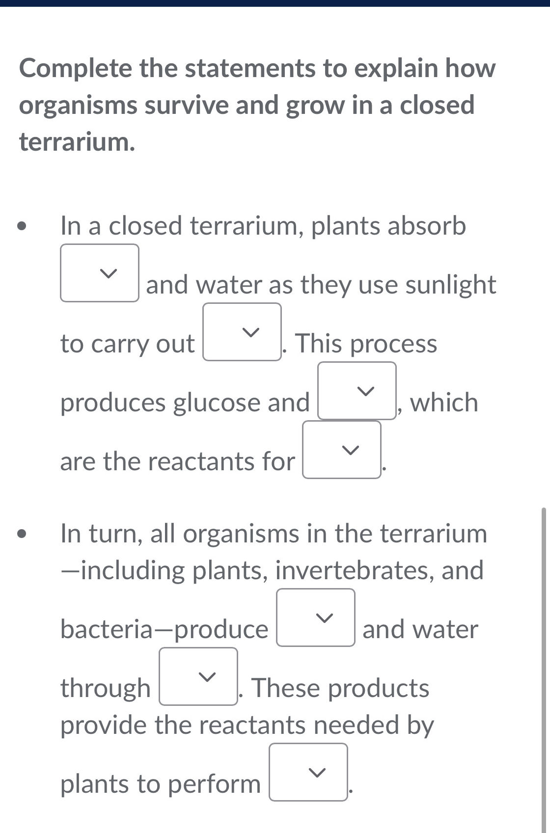 Complete the statements to explain how | StudyX