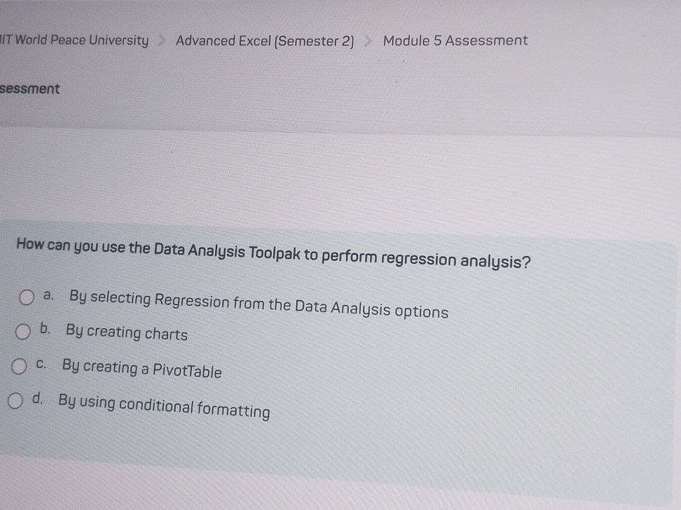 How can you use the Data Analysis Toolpak to | StudyX