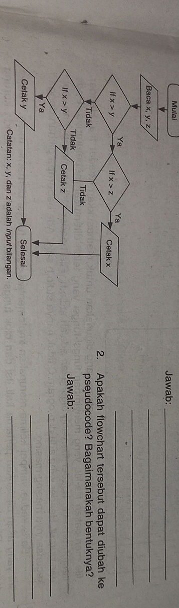 2. Apakah flowchart tersebut dapat diubah ke | StudyX
