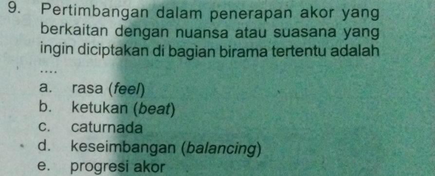 9. Pertimbangan dalam penerapan akor yang | StudyX