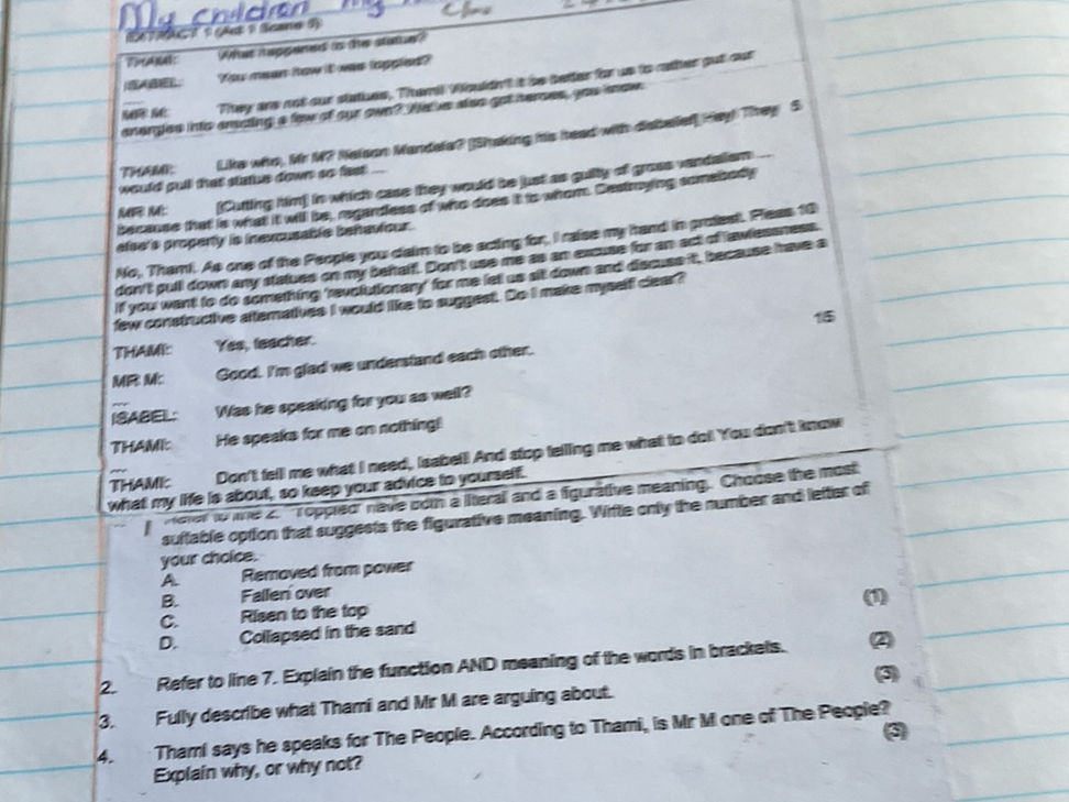 1. Toppled have both a literal and a | StudyX