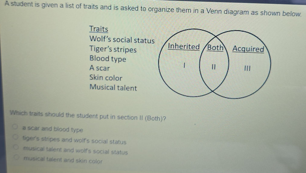 A student is given a list of traits and is | StudyX
