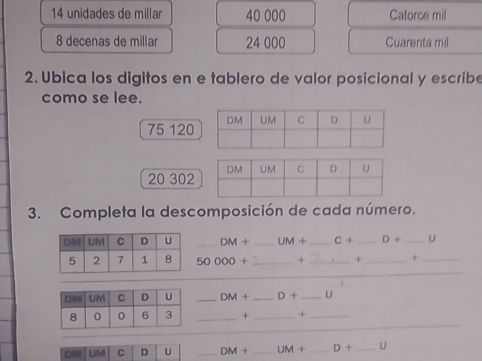 2. Ubica los digitos en e tablero de valor | StudyX