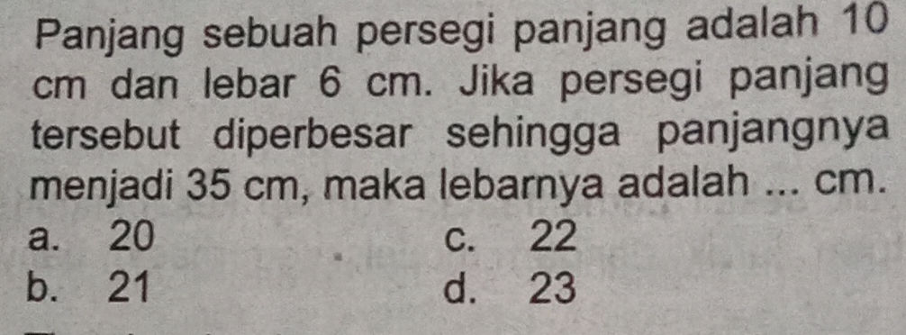 Panjang sebuah persegi panjang adalah 10 cm | StudyX
