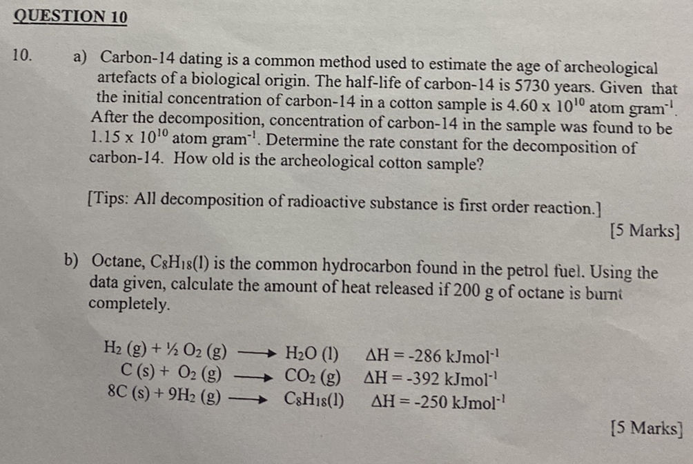 10. a) Carbon-14 dating is a common method | StudyX