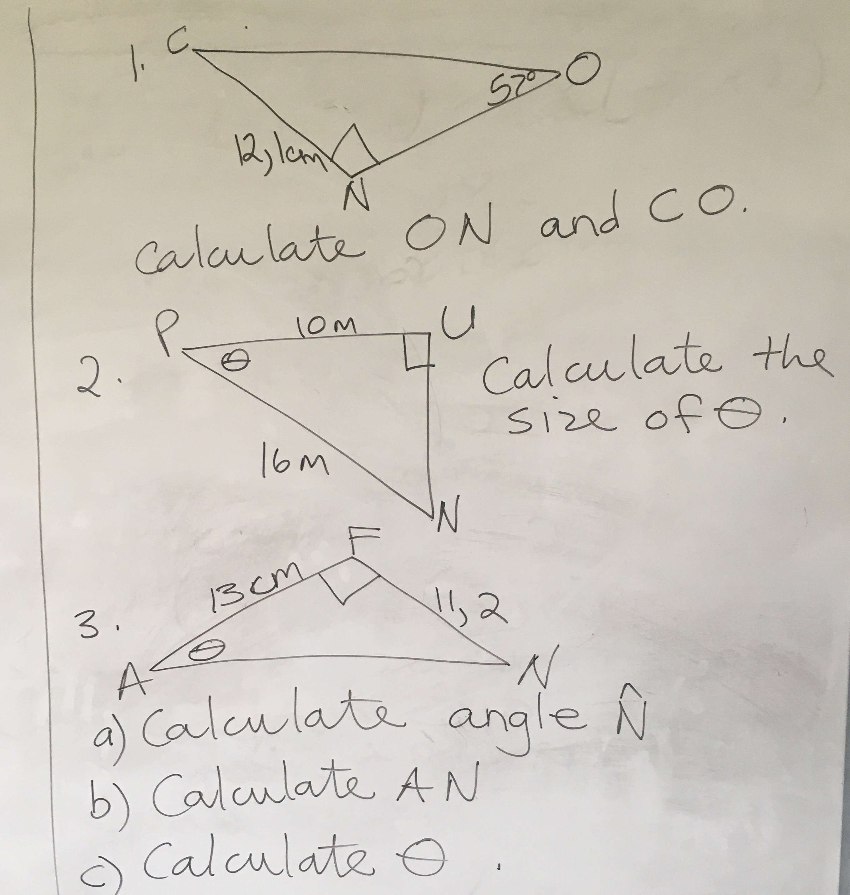 1. Calculate ON and CO. 2. Calculate | StudyX