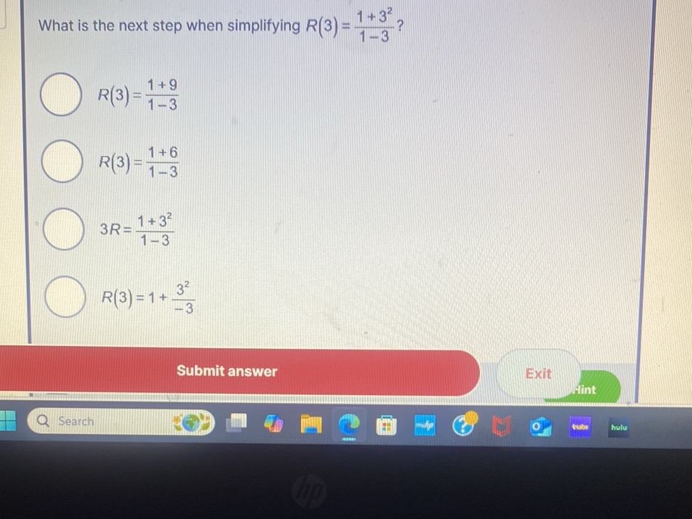 What is the next step when simplifying $R(3) | StudyX
