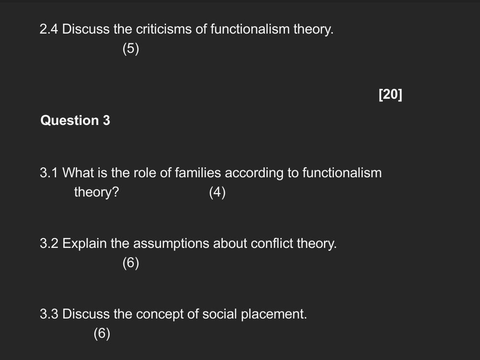 2.4 Discuss the criticisms of functionalism | StudyX