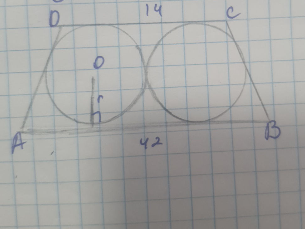 The image shows a trapezoid with two circles | StudyX