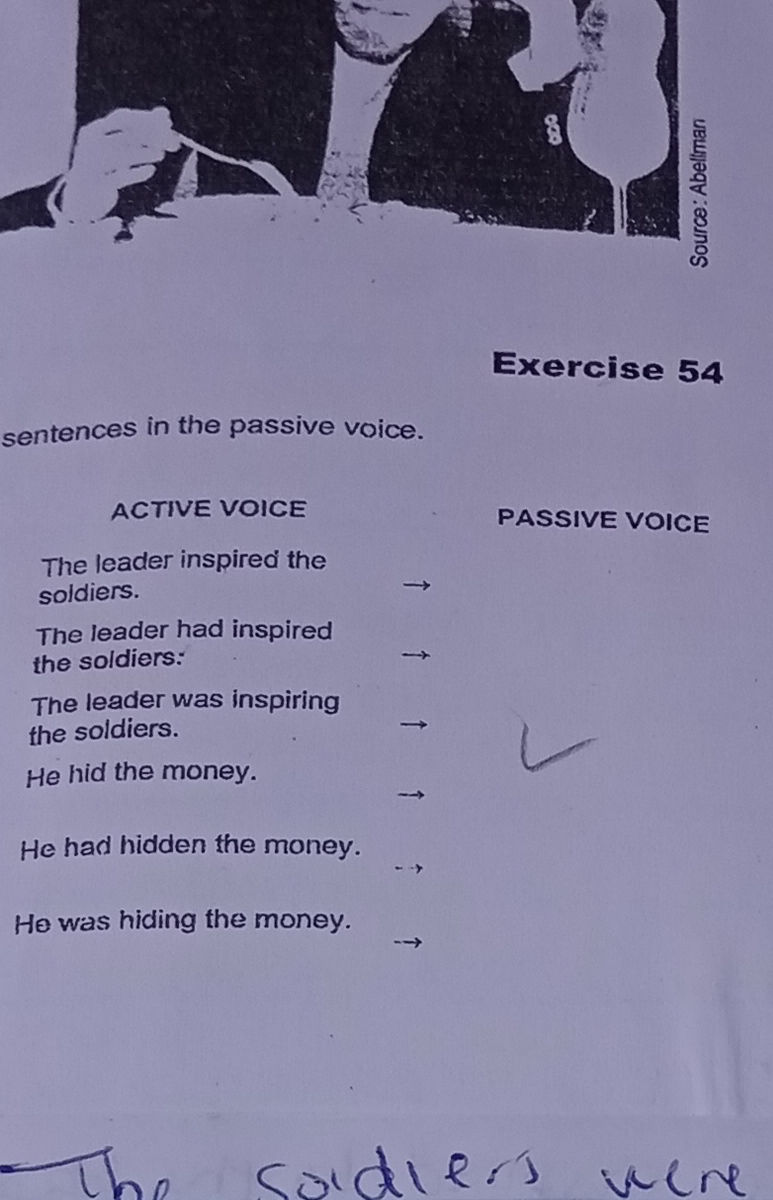 Exercise 54 sentences in the passive voice. | StudyX