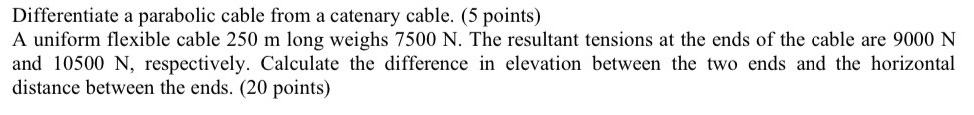 Differentiate a parabolic cable from a