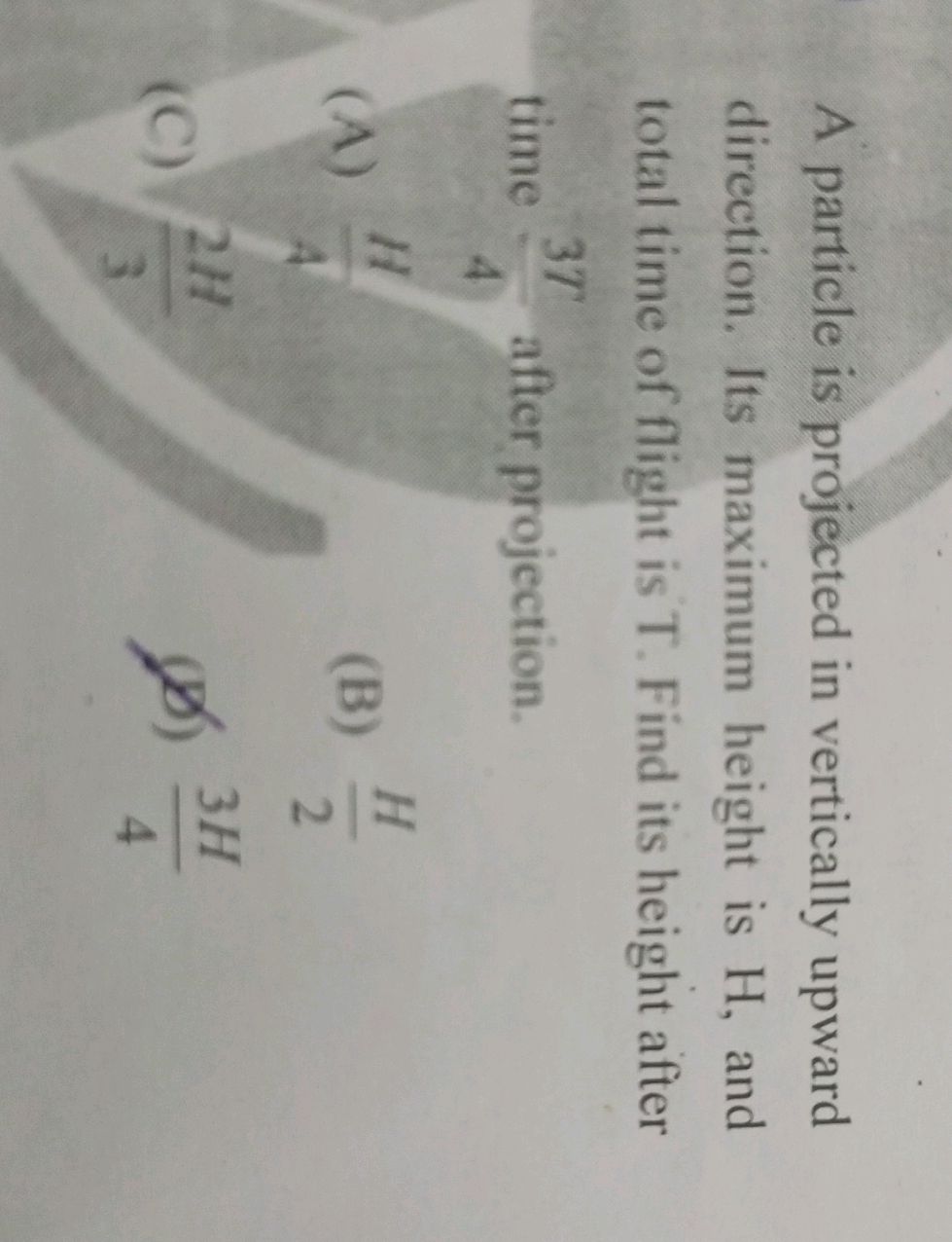 A particle is projected in vertically upward | StudyX