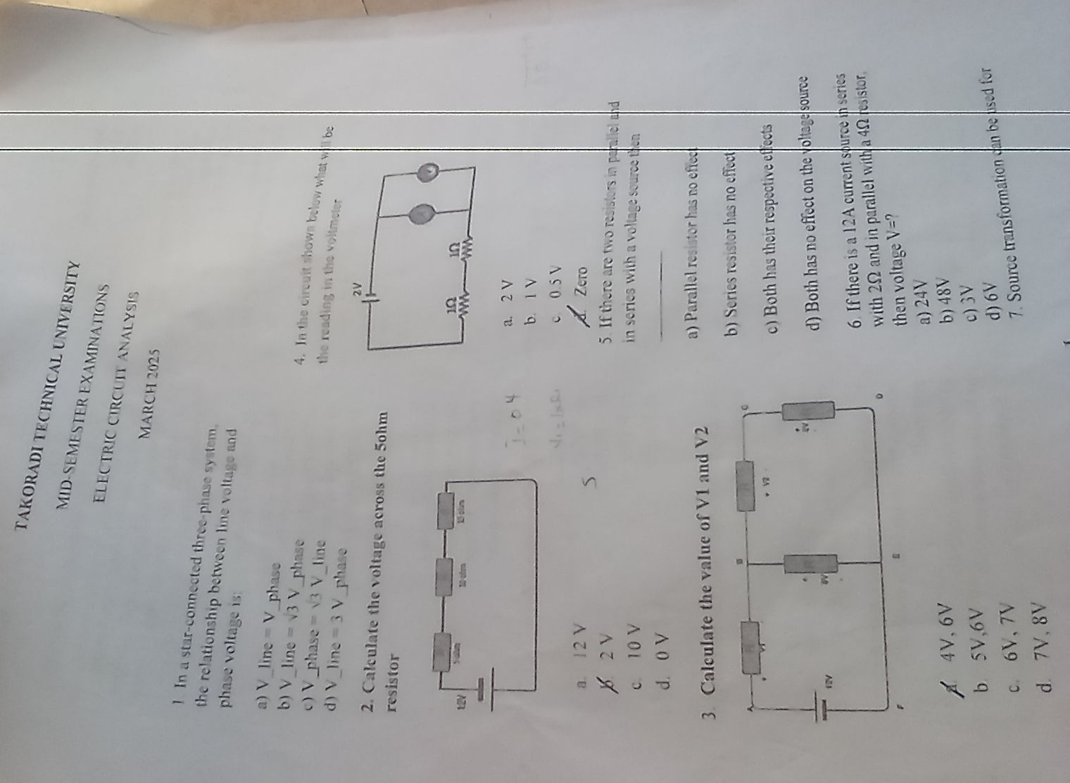 1. In a star-connected three-phase system, | StudyX