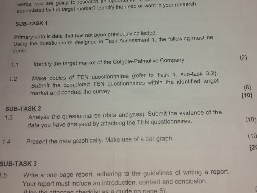 SUB-TASK 1 Primary data is data that has not | StudyX