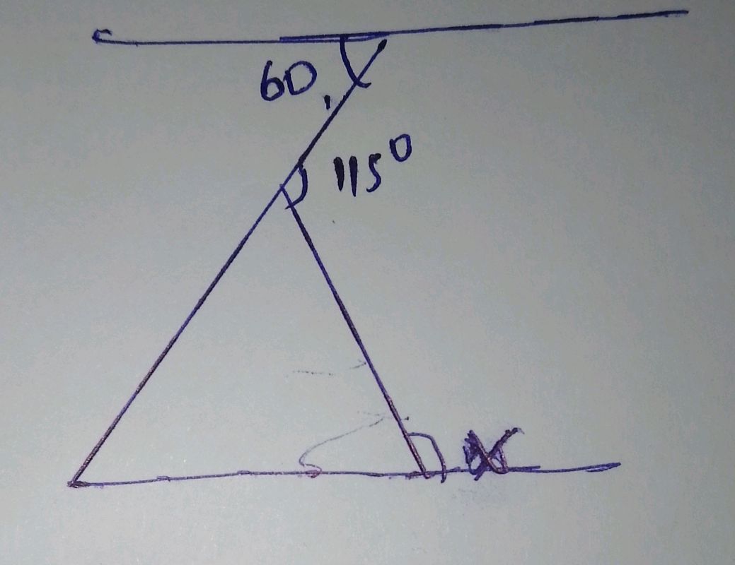 The image shows a triangle with some angles | StudyX