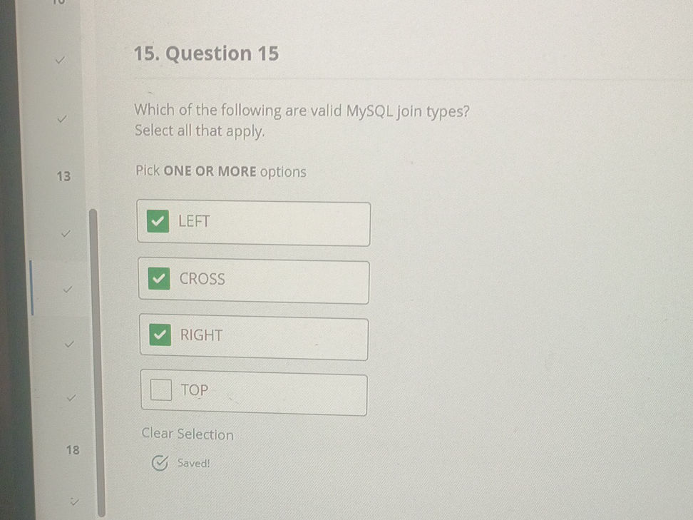 15. Question 15 Which of the following are | StudyX