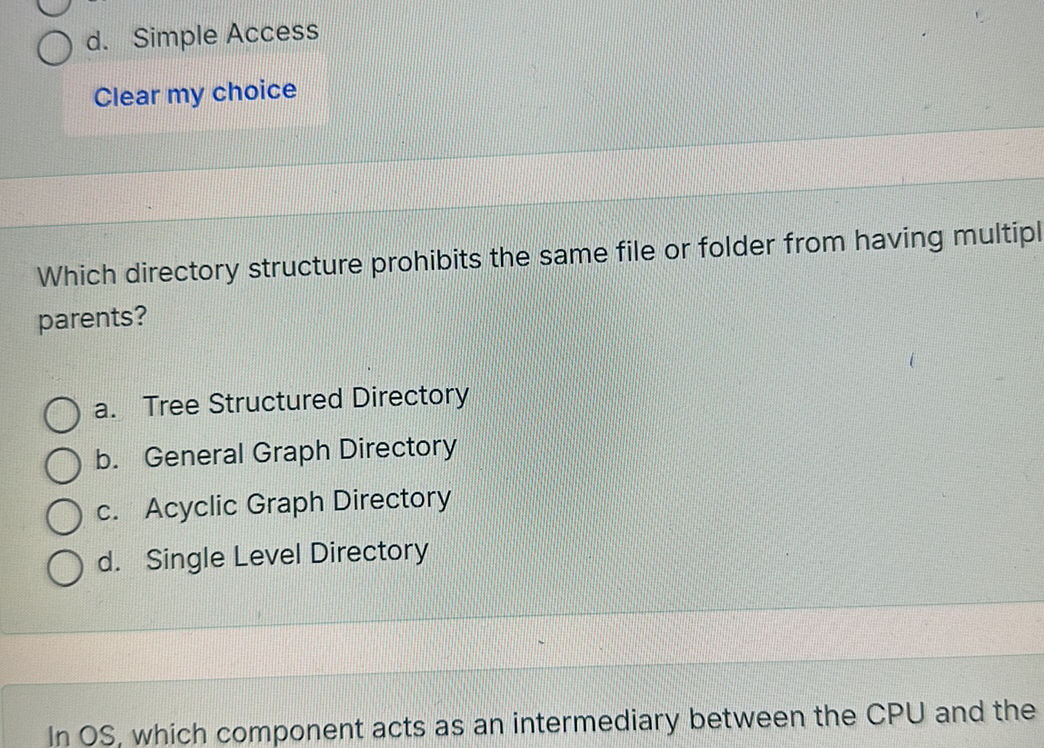 Which directory structure prohibits the same | StudyX