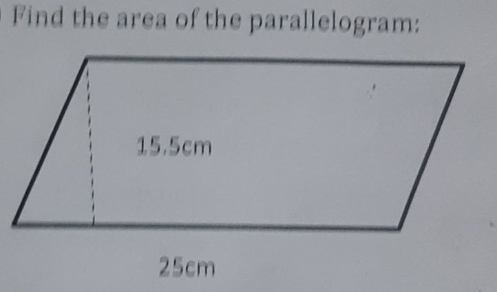 Find the area of the parallelogram: Area = | StudyX