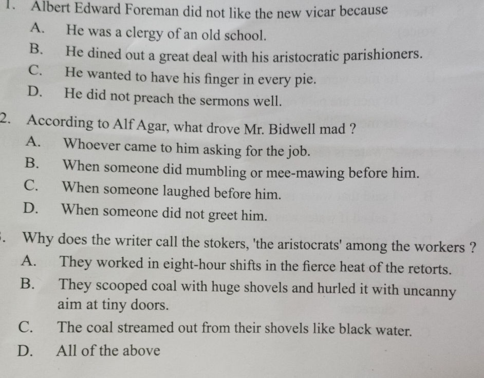 1. Albert Edward Foreman did not like the | StudyX
