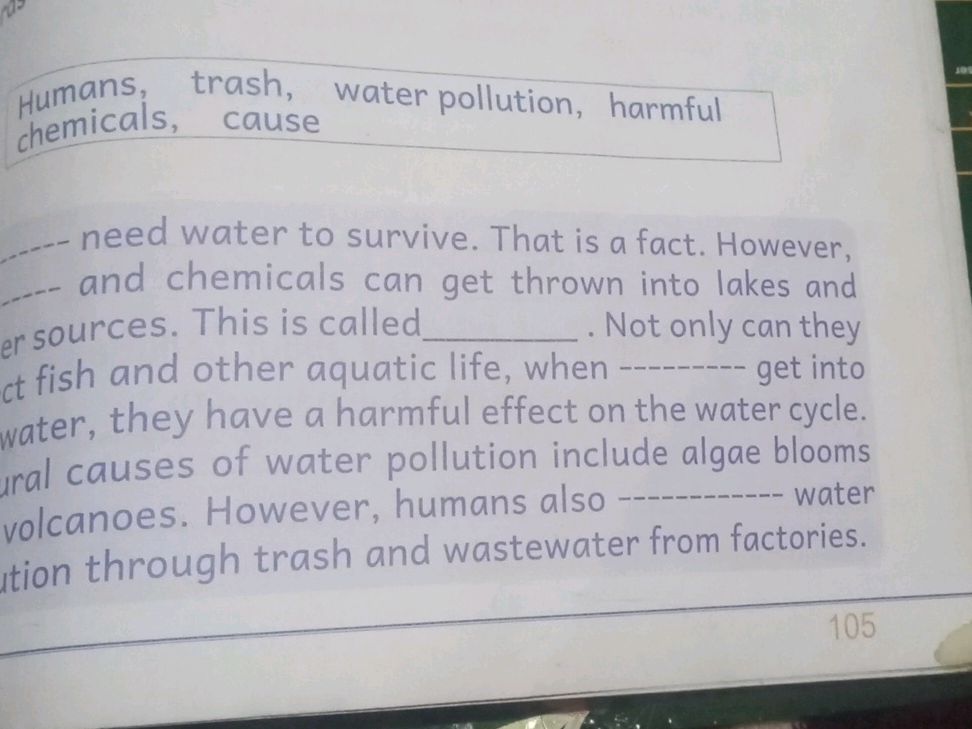 Humans, trash, water pollution, harmful | StudyX