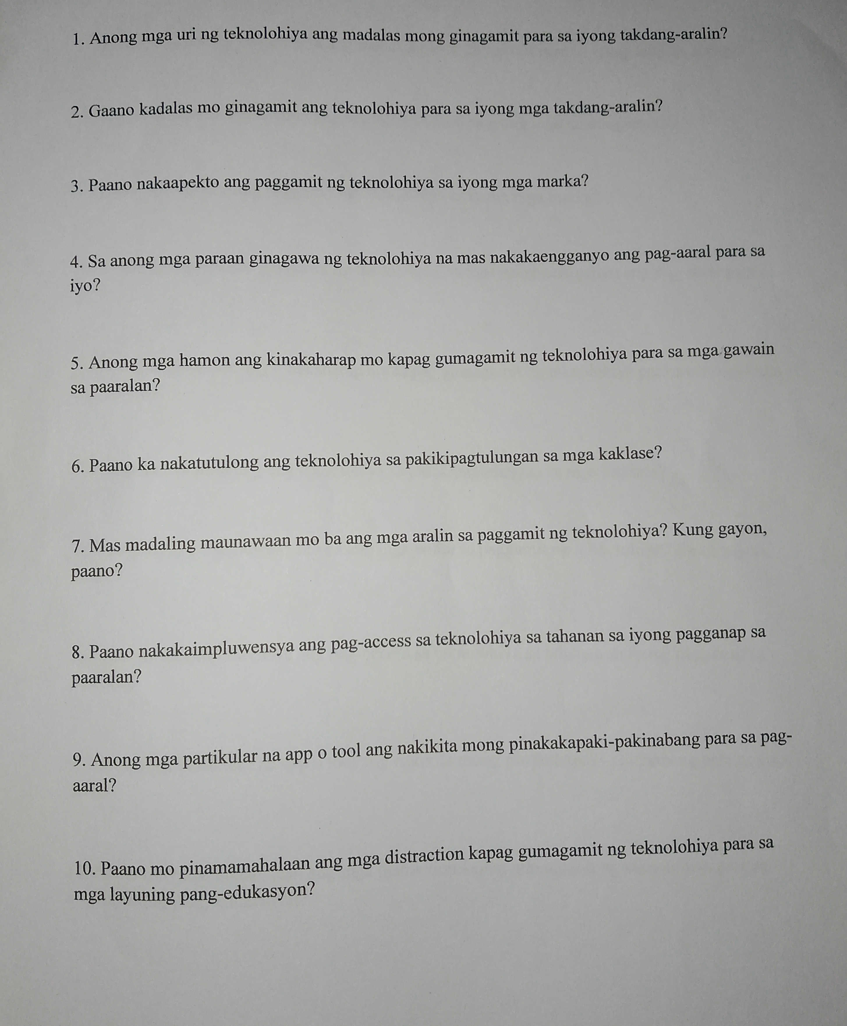 1. Anong mga uri ng teknolohiya ang madalas | StudyX