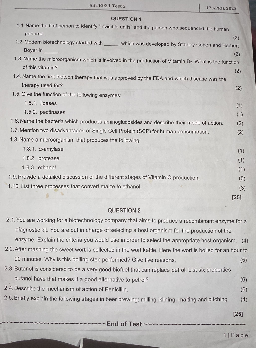 QUESTION 1 1.1. Name the first person to | StudyX