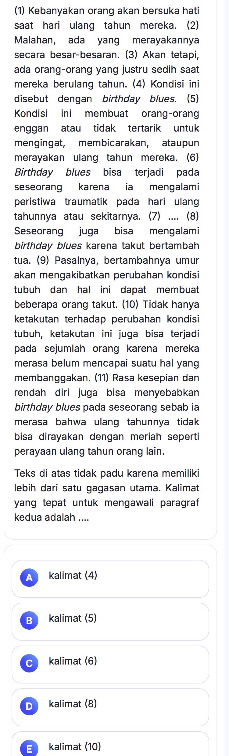 Teks di atas tidak padu karena memiliki | StudyX