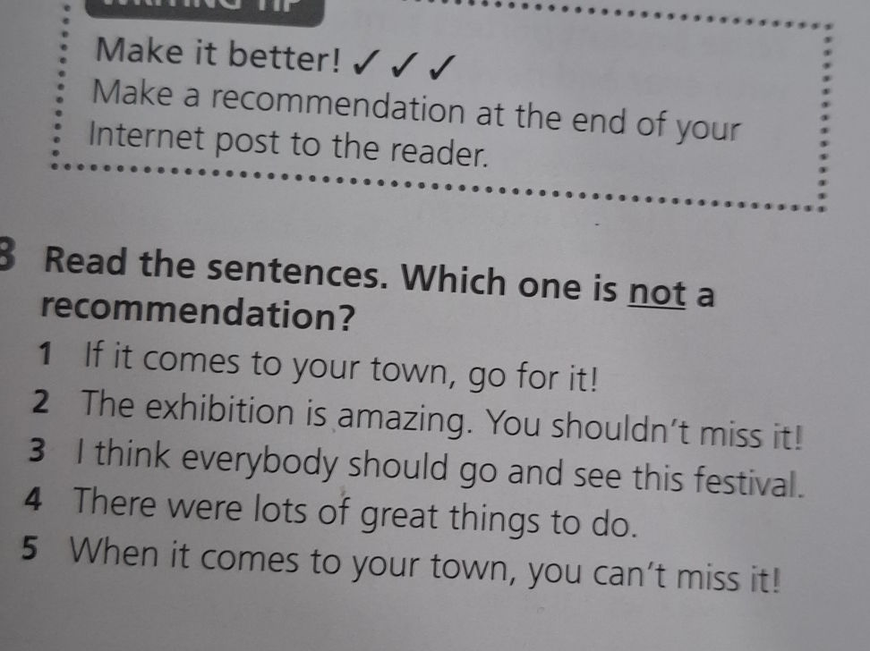 Read the sentences. Which one is not a | StudyX