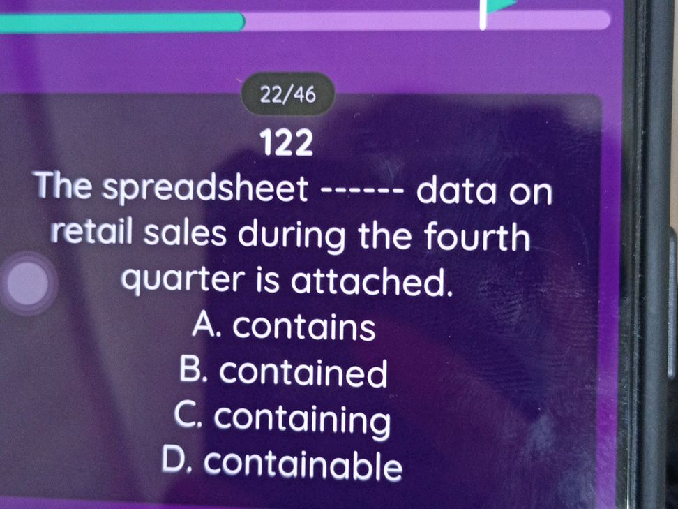 The spreadsheet ------ data on retail sales | StudyX