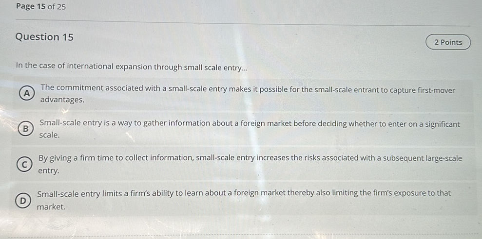 In the case of international expansion | StudyX