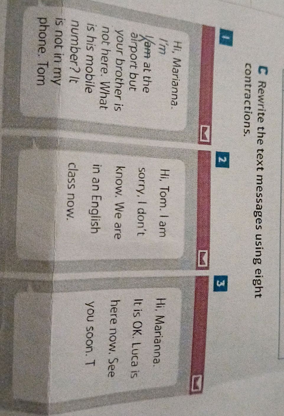 Rewrite the text messages using eight | StudyX