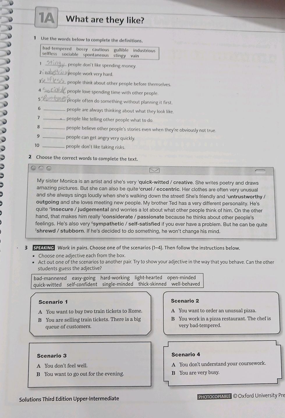 1 Use the words below to complete the | StudyX