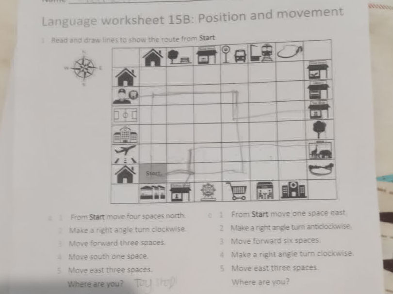 1. From Start move four spaces north. 2. | StudyX