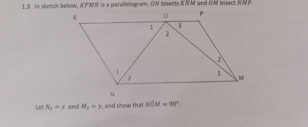1. 3 In sketch below, *KPMN* is a | StudyX