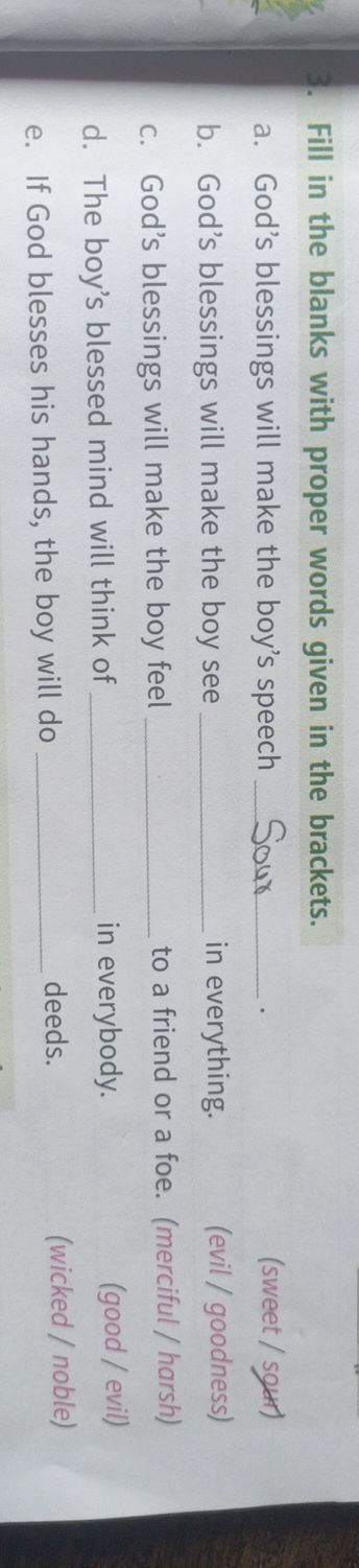 3. Fill in the blanks with proper words | StudyX