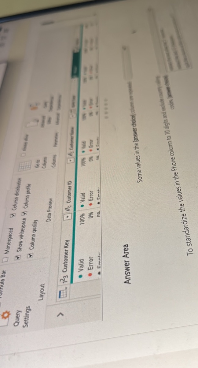 Some values in the [answer choice] column | StudyX