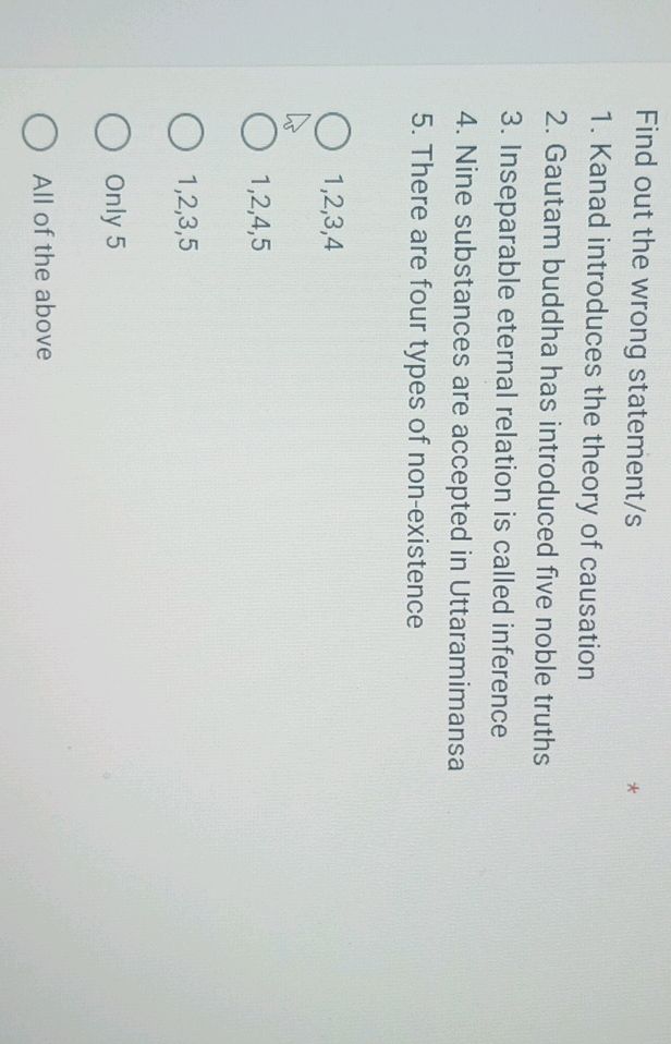 Find out the wrong statement/s 1. Kanad | StudyX