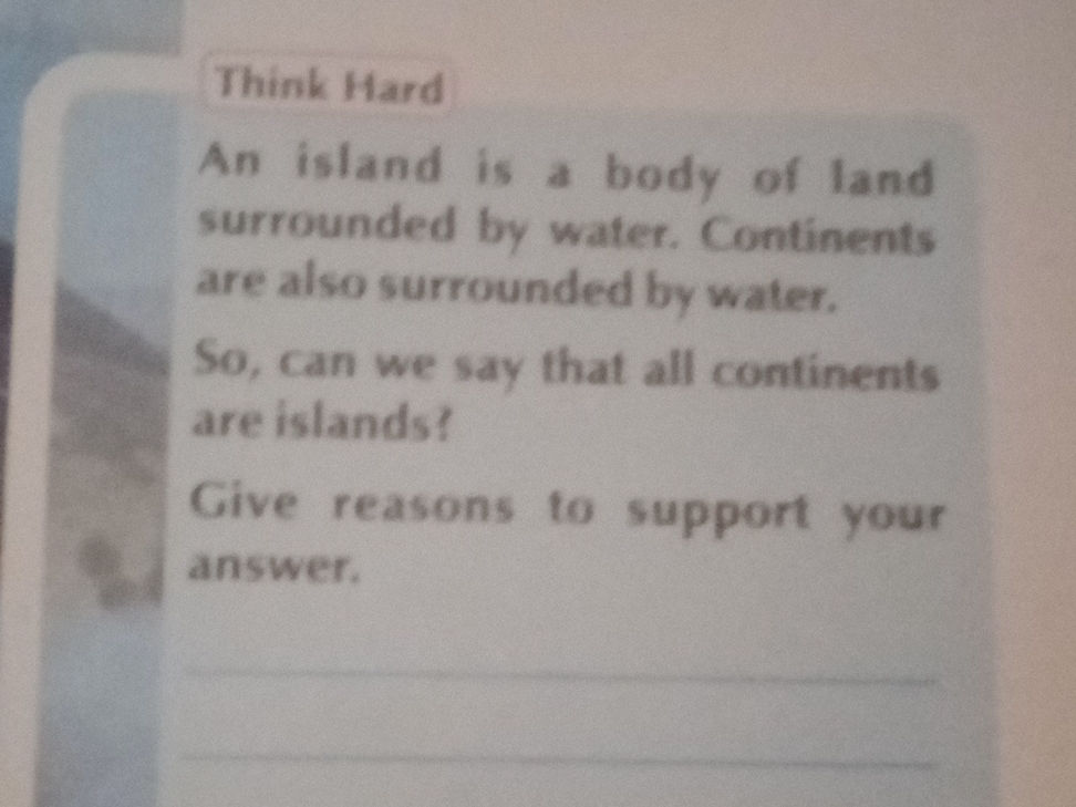 An island is a body of land surrounded by | StudyX