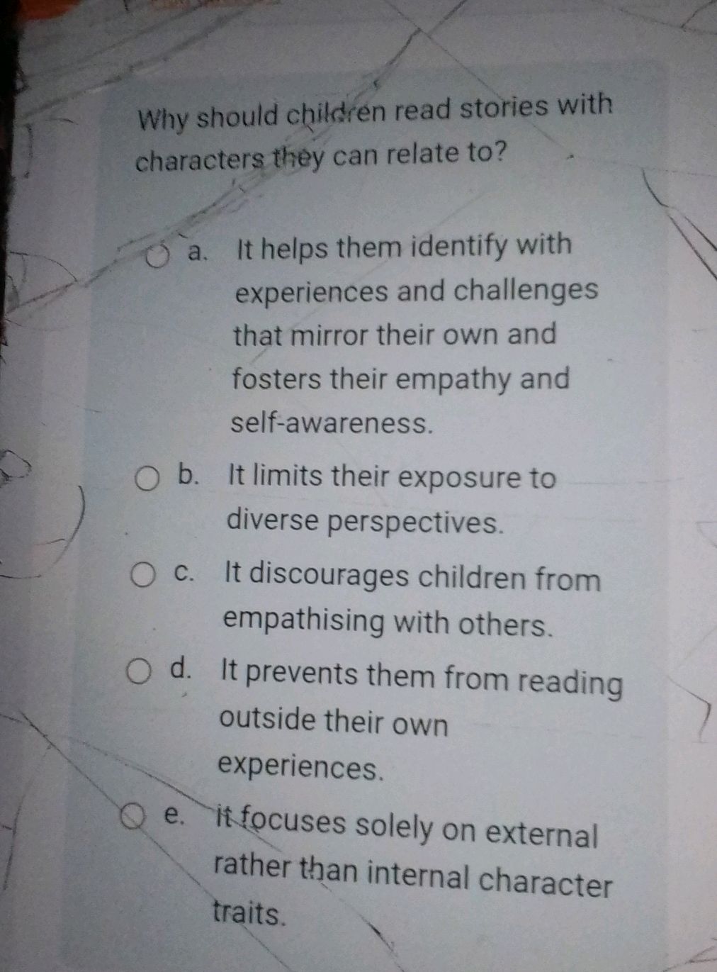Why should children read stories with | StudyX