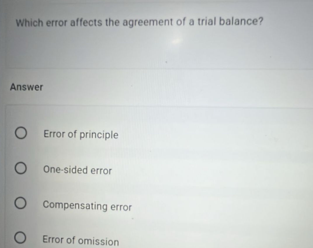 Which error affects the agreement of a trial | StudyX