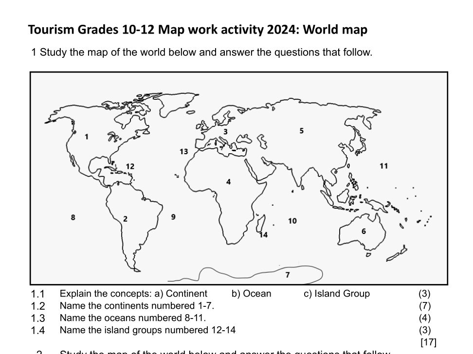 1 Study the map of the world below and | StudyX