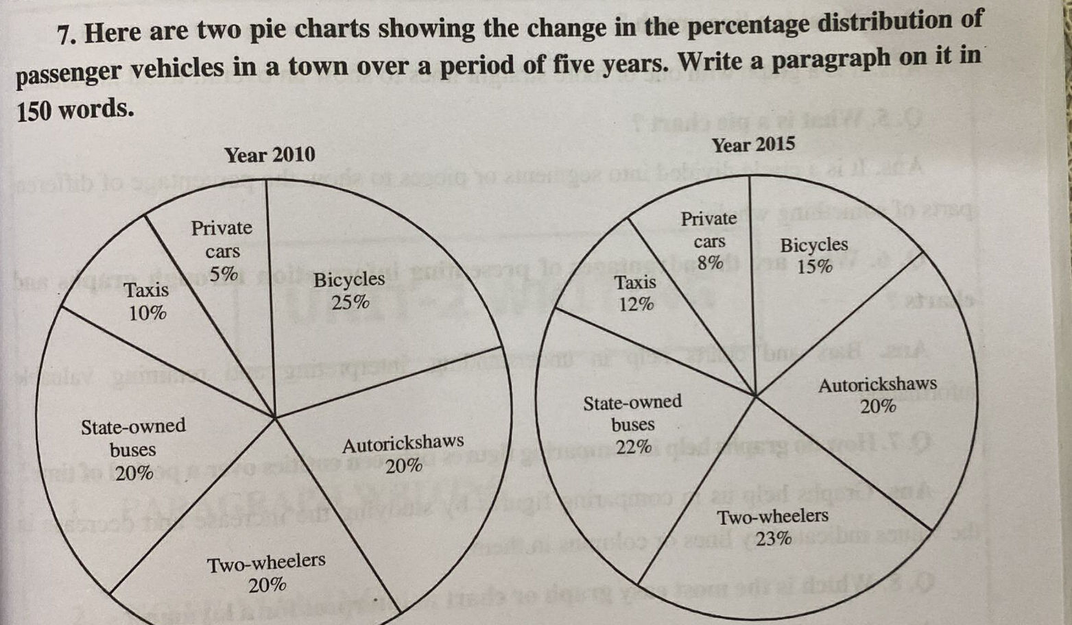 7. Here are two pie charts showing the | StudyX