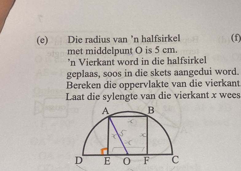 Die radius van 'n halfsirkel met middelpunt | StudyX