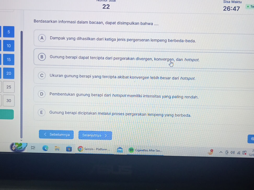 Berdasarkan informasi dalam bacaan, dapat | StudyX