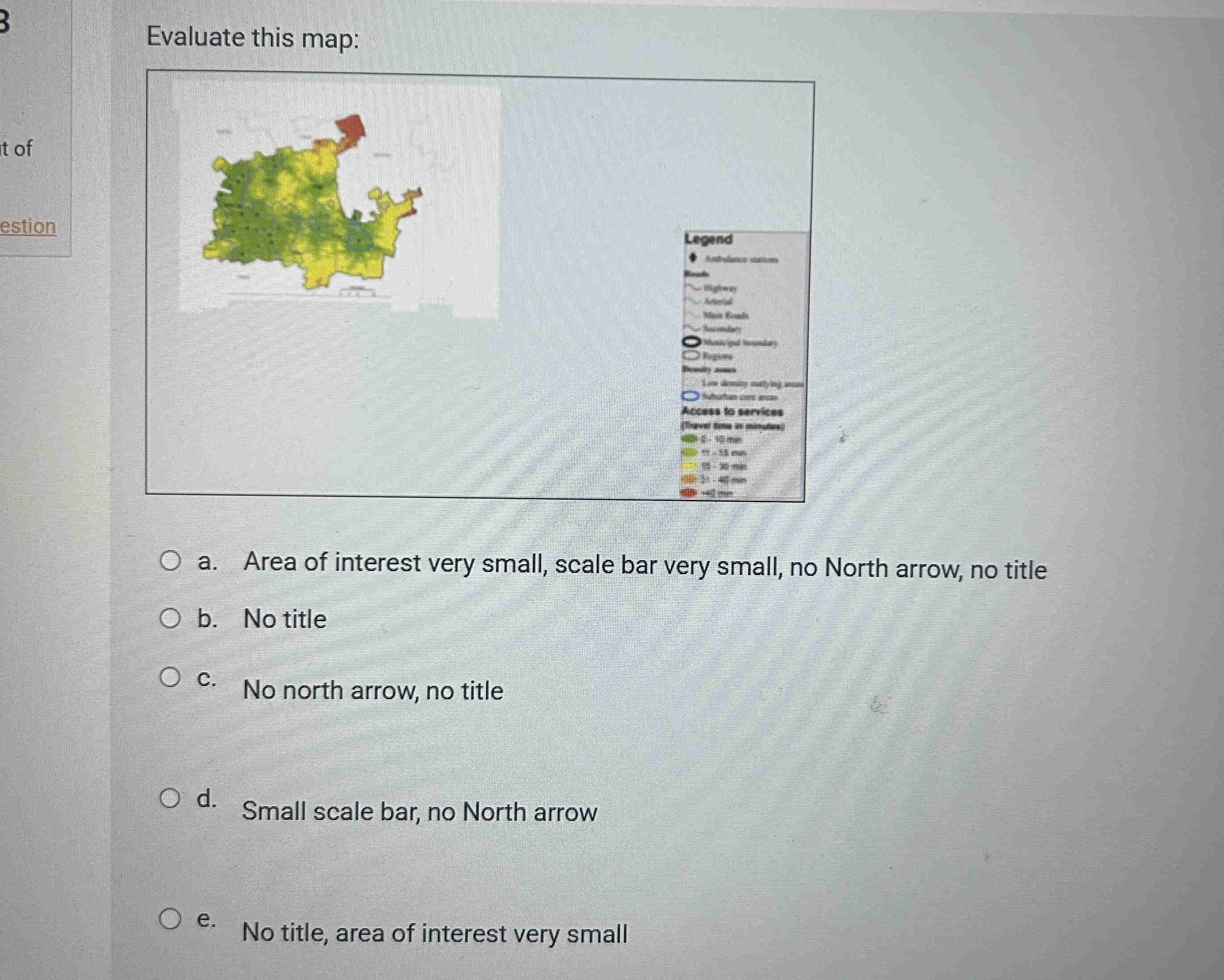 Evaluate this map: a. Area of interest very | StudyX