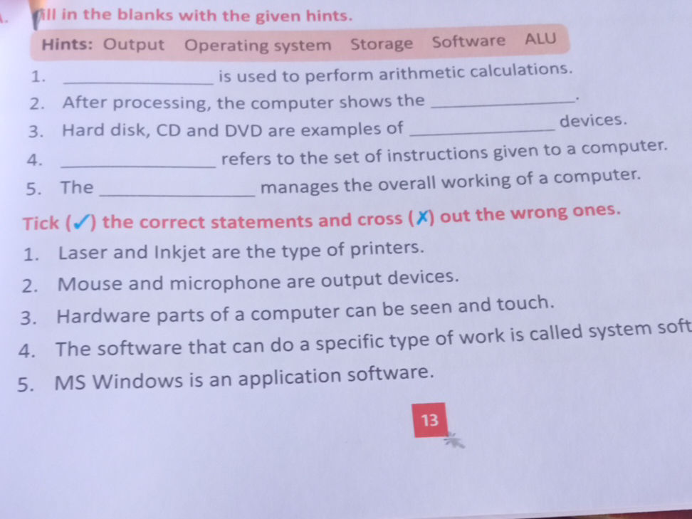 Fill in the blanks with the given hints. | StudyX