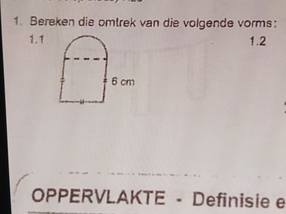 1. Bereken die omtrek van die volgende | StudyX